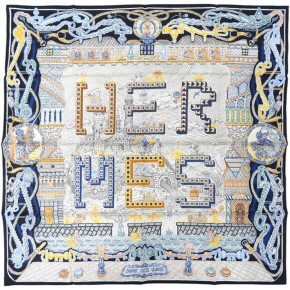 Hermes | Accessories | Hermes Authentic Black Silk Scarf | Poshmark